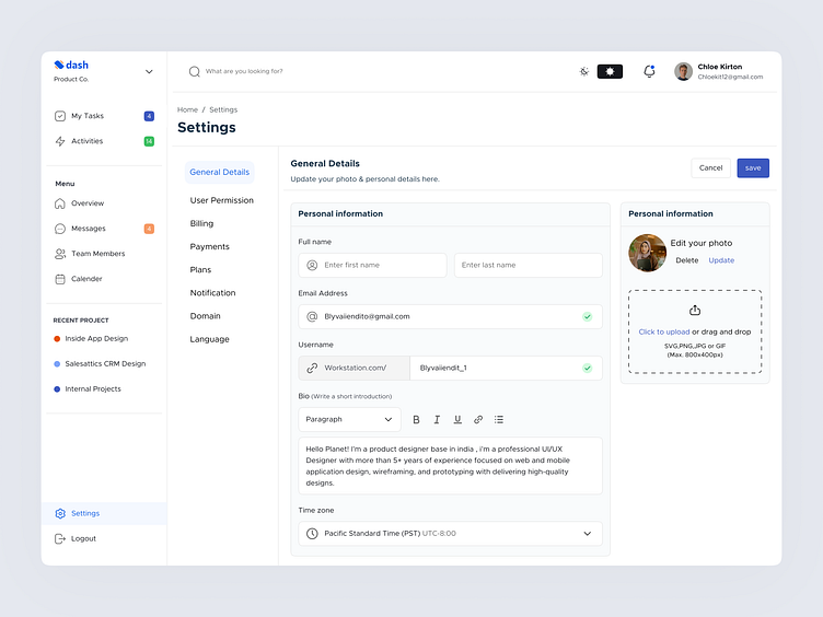 Settings page- Dash's Design System by Satya Ranjan Swain on Dribbble