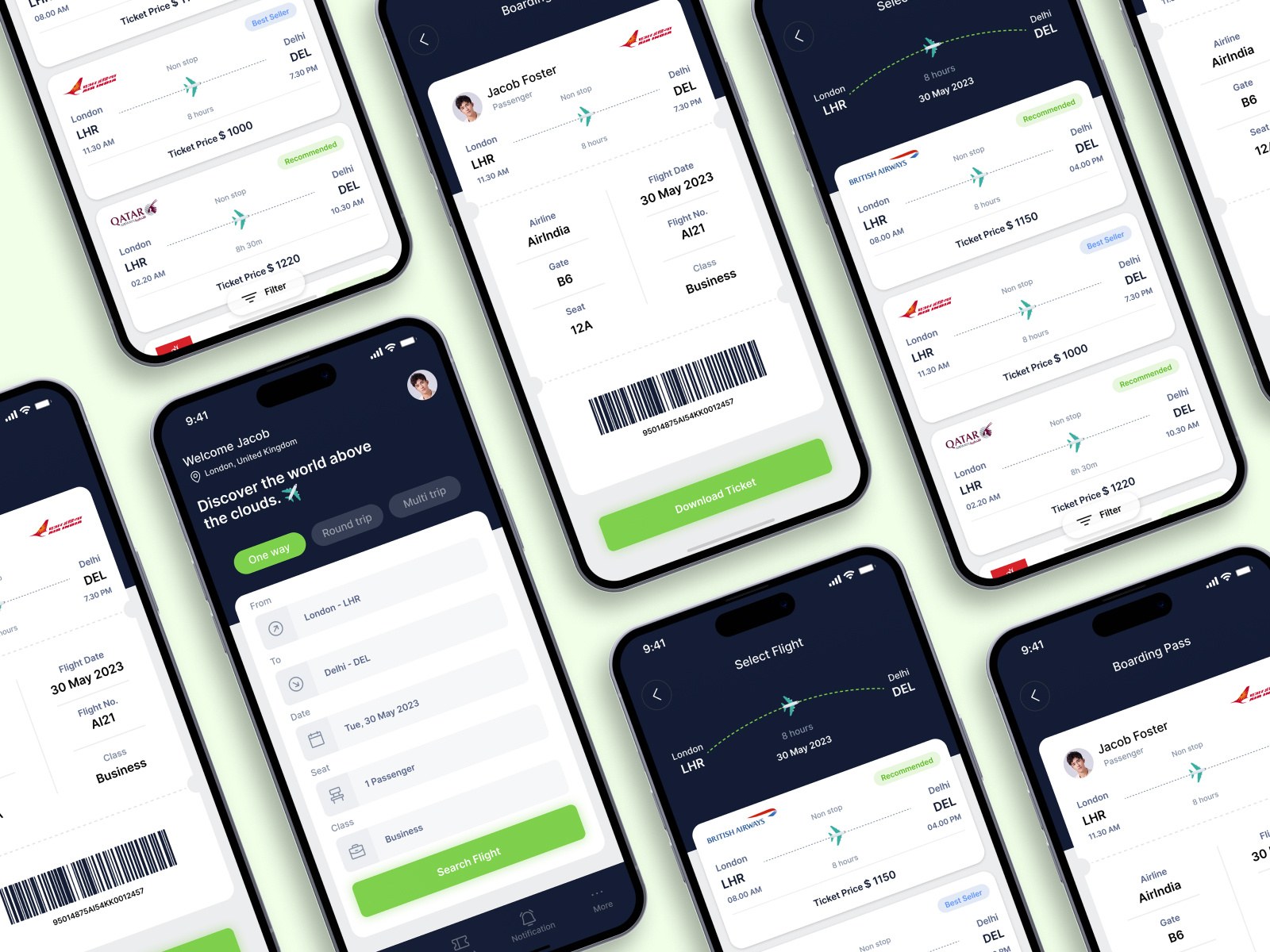 Flight booking mobile app by Keyur Payghode ️ on Dribbble