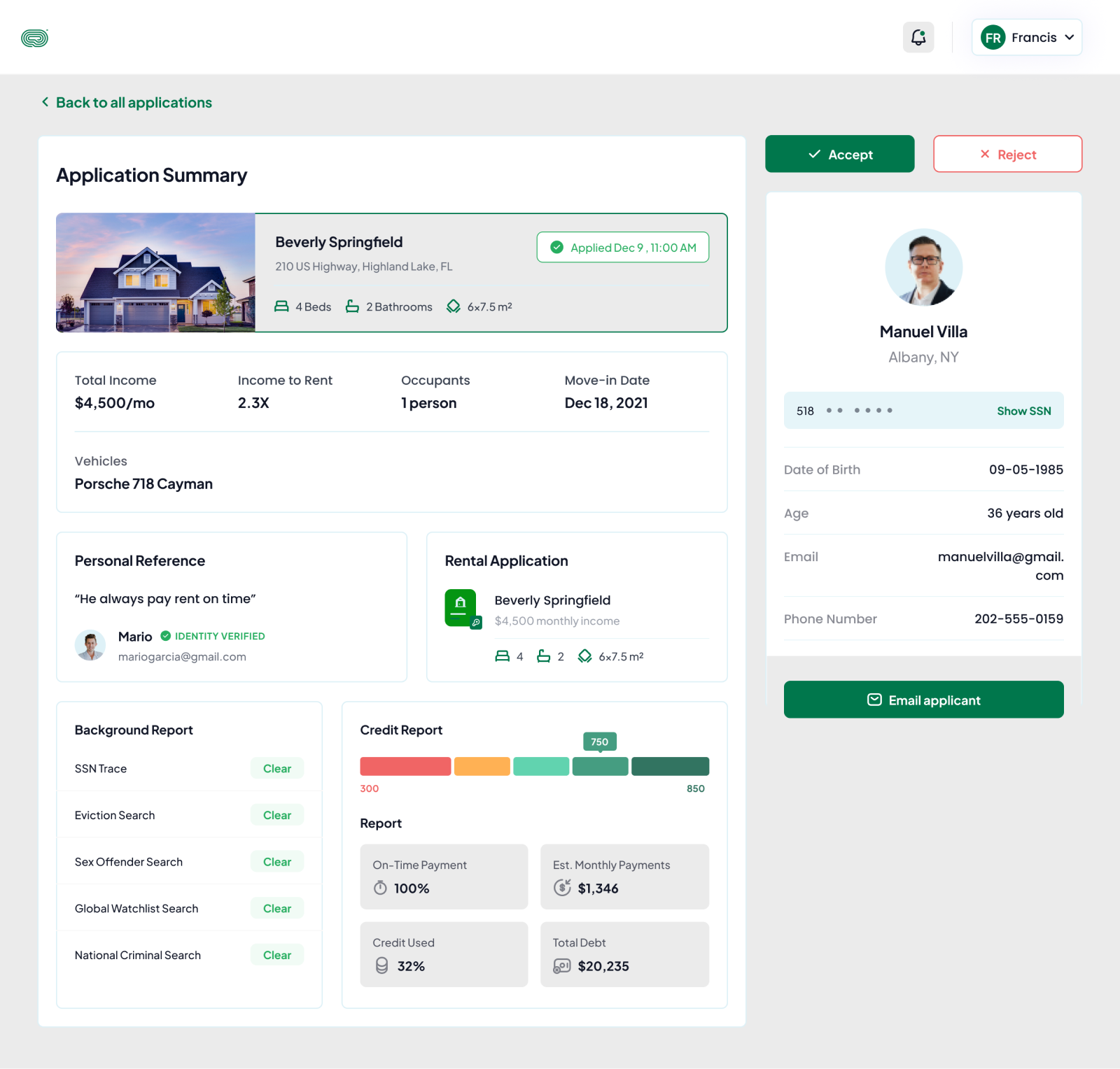 Tenant Application Dashboard by Hasibur Rahman on Dribbble