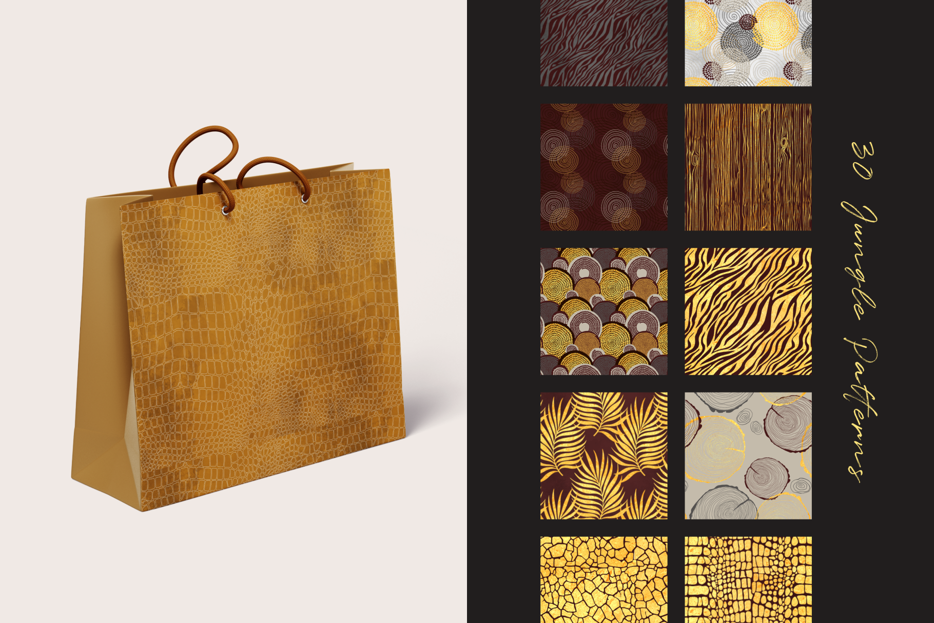 Deep Jungle Gold Patterns by Promo Graphics on Dribbble