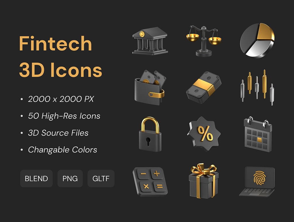 Fintech 3D Icons Pack by Hesam Sanei on Dribbble