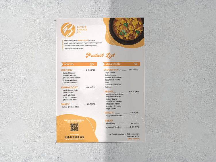 Butter Chicken Factory Menu Design by Varun Sai on Dribbble