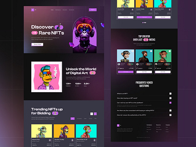 NFT Marketplace Landing Page by Md Rimel on Dribbble