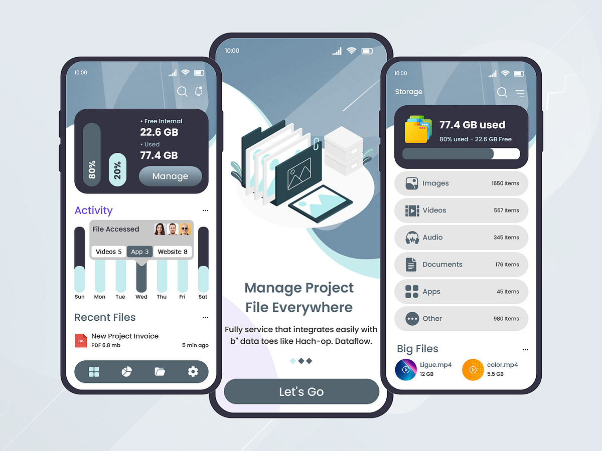 File Management App UI Design by WebDesk Solution on Dribbble