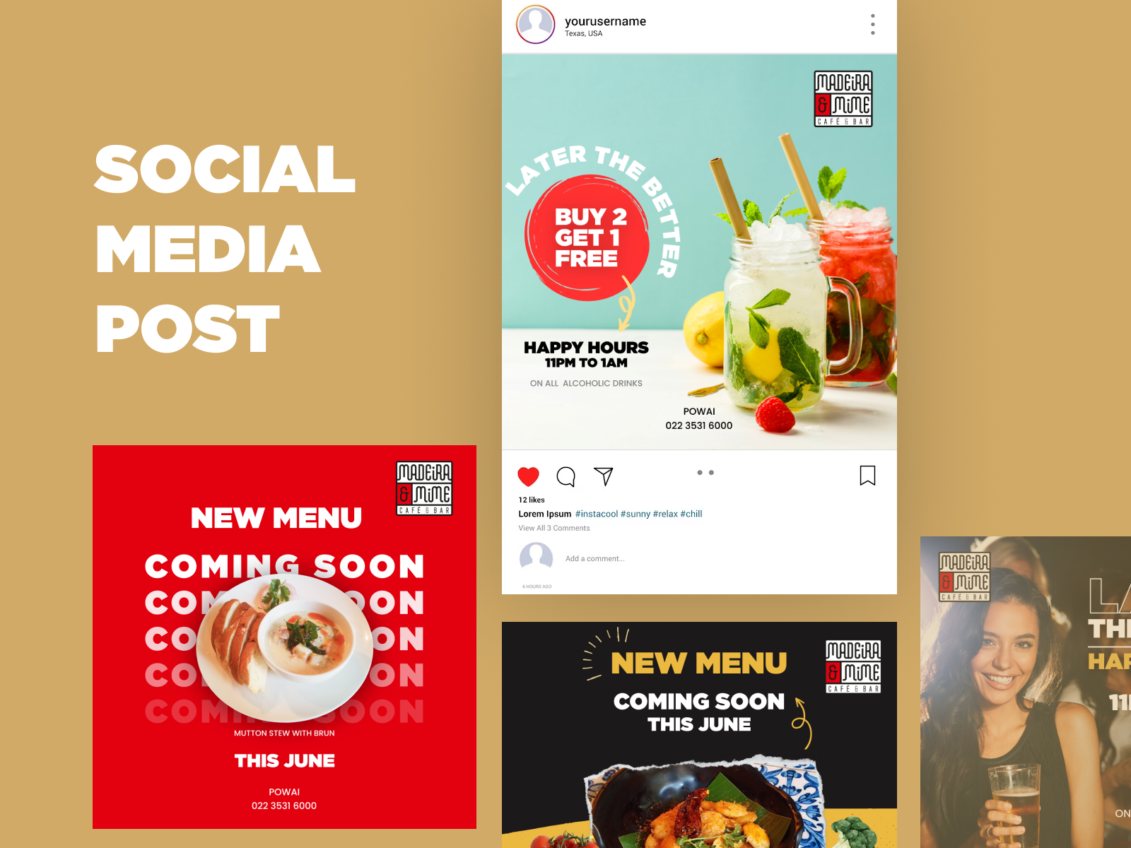 Social Media Post For Cafe by Amit A on Dribbble