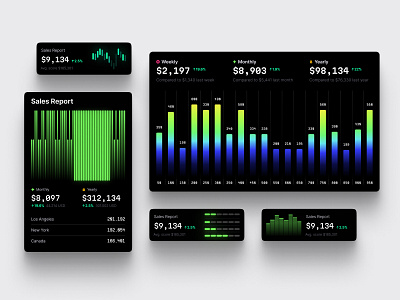 Bar charts collection Hyper charts UI Kit by Alien pixels for ...