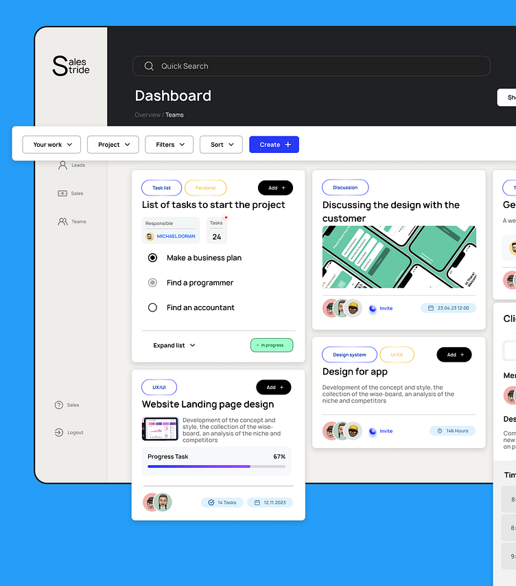 Project Management Dashboard | UI by Sahil Bibhar on Dribbble