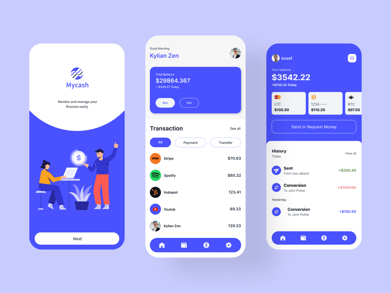Mobile wallet app design. Mobile banking app by Md Emon Sheik. UI/UX ...