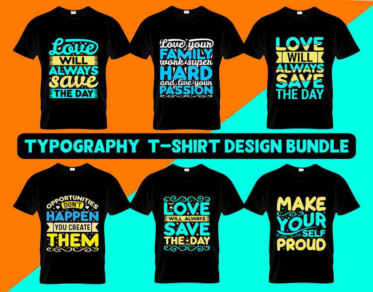 Typography T-Shirt Design Bundle by SADIKUR RAHMAN on Dribbble