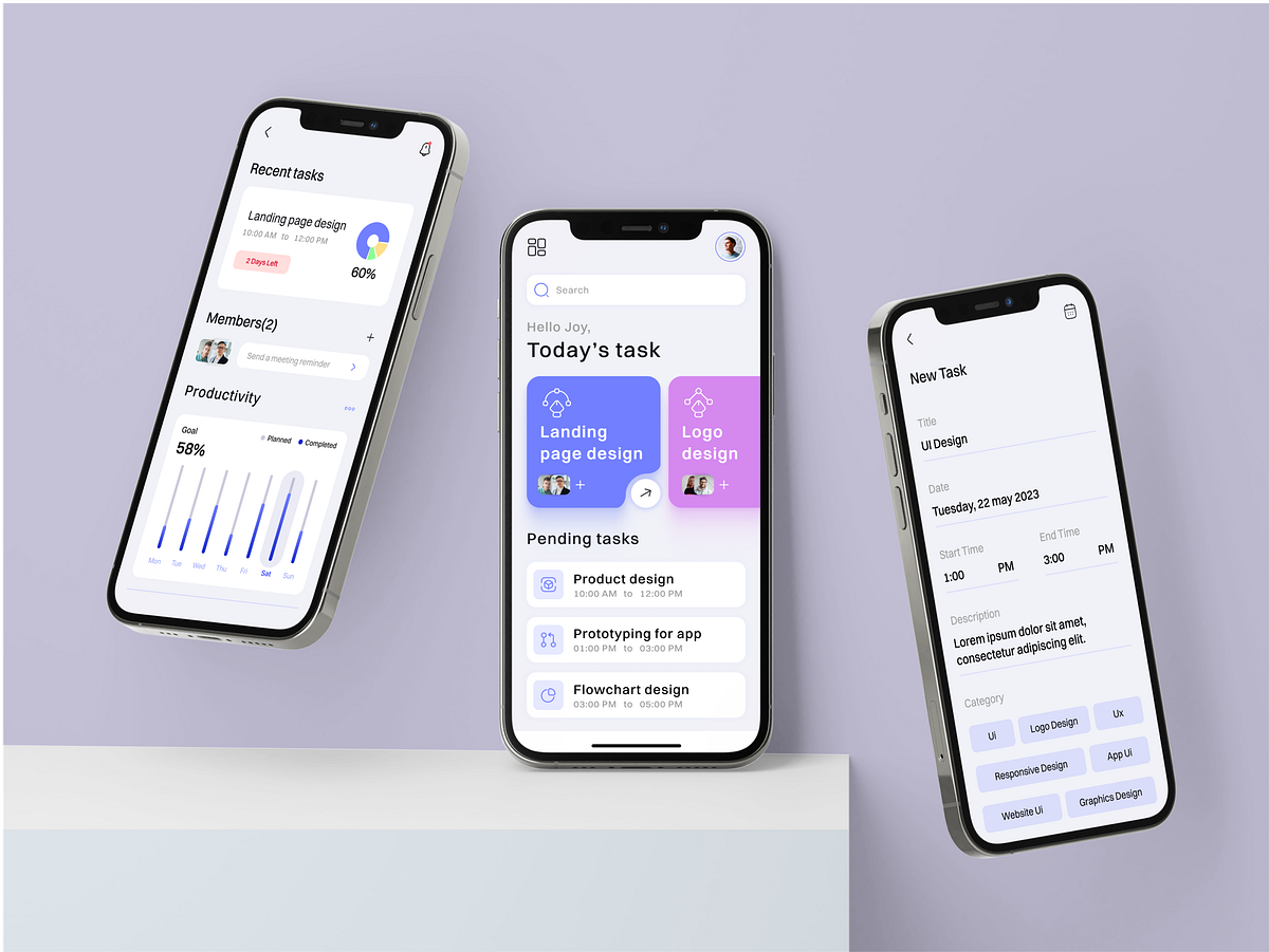 Task Management App UI by iCoderz Solutions on Dribbble