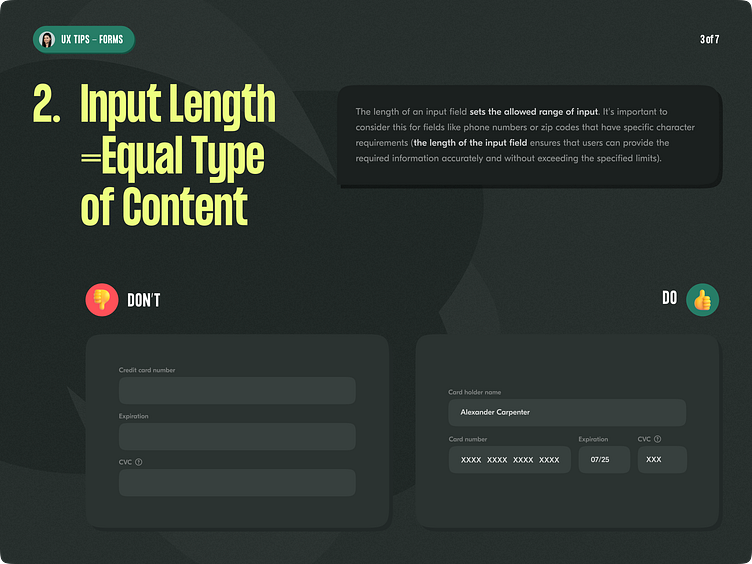 UX Tips. UX design for forms. by Olena Synianska for Gotoinc on Dribbble