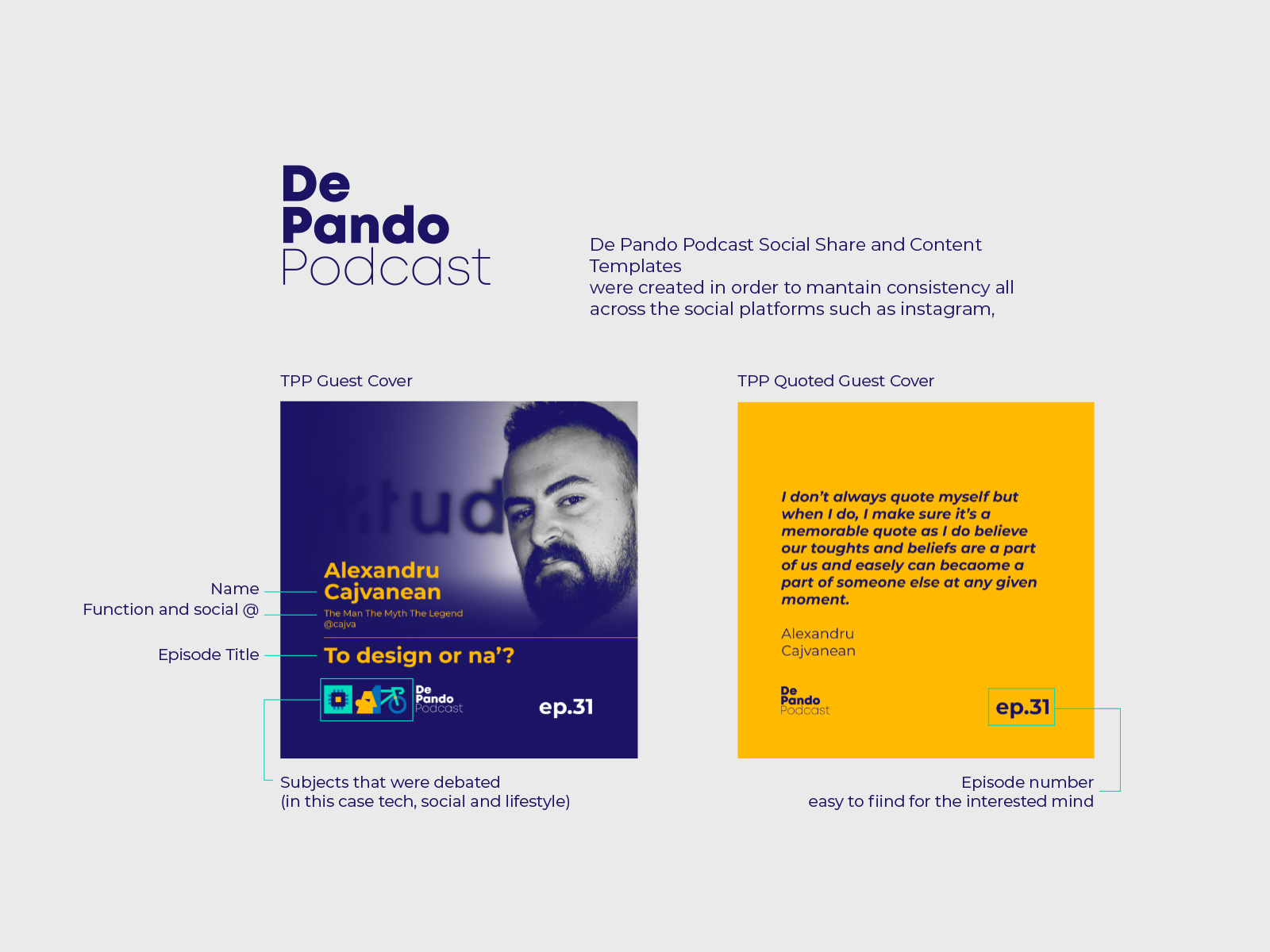 The Pando Podcast Visual Identity by Cajvanean C. Alexandru on Dribbble