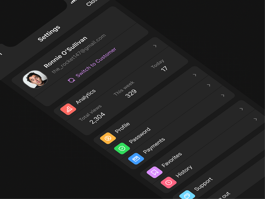 iOS app settings screen by Peter Grochowski on Dribbble