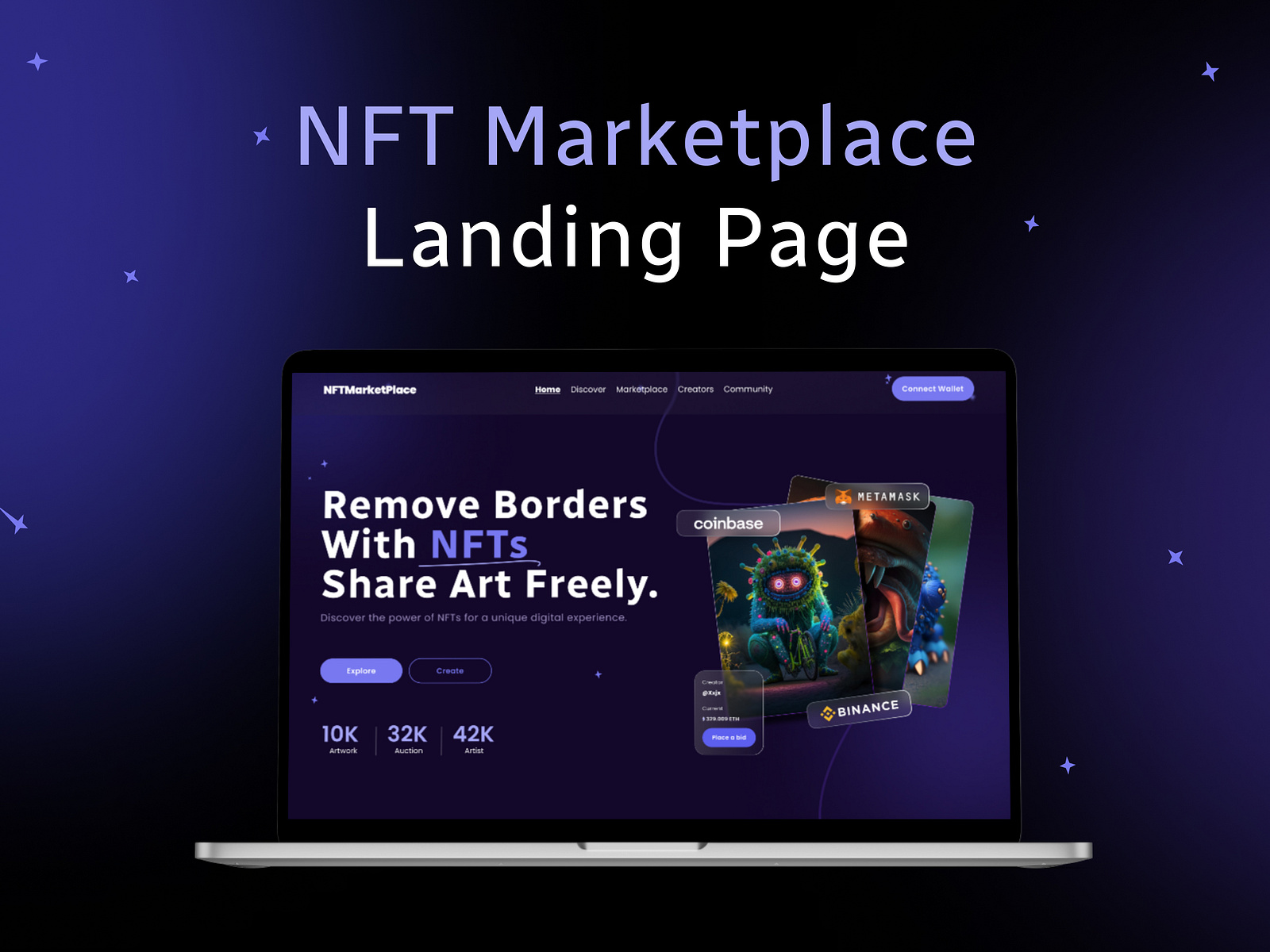 NFT Marketplace - Landing Page by Hayriye Akgüller on Dribbble