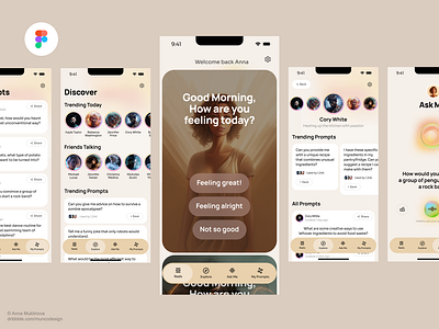 AI-powered social network mobile app template! 📱💬🤖 by Anna Muklinova on Dribbble