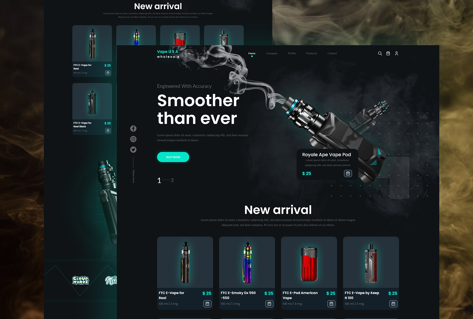 Vape USA Web Design UI UX Design by Faizan Maqbool on Dribbble