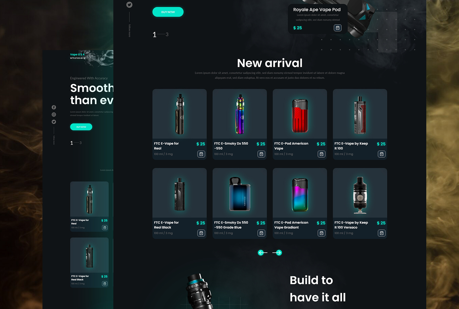 Vape USA Web Design UI UX Design by Faizan Maqbool on Dribbble