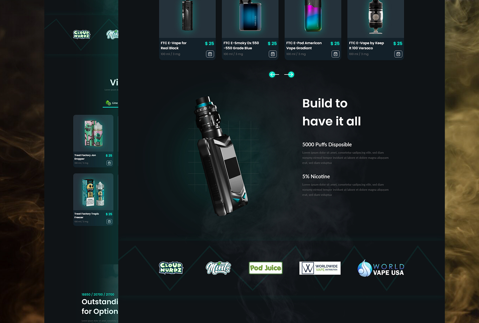 Vape USA Web Design UI UX Design by Faizan Maqbool on Dribbble