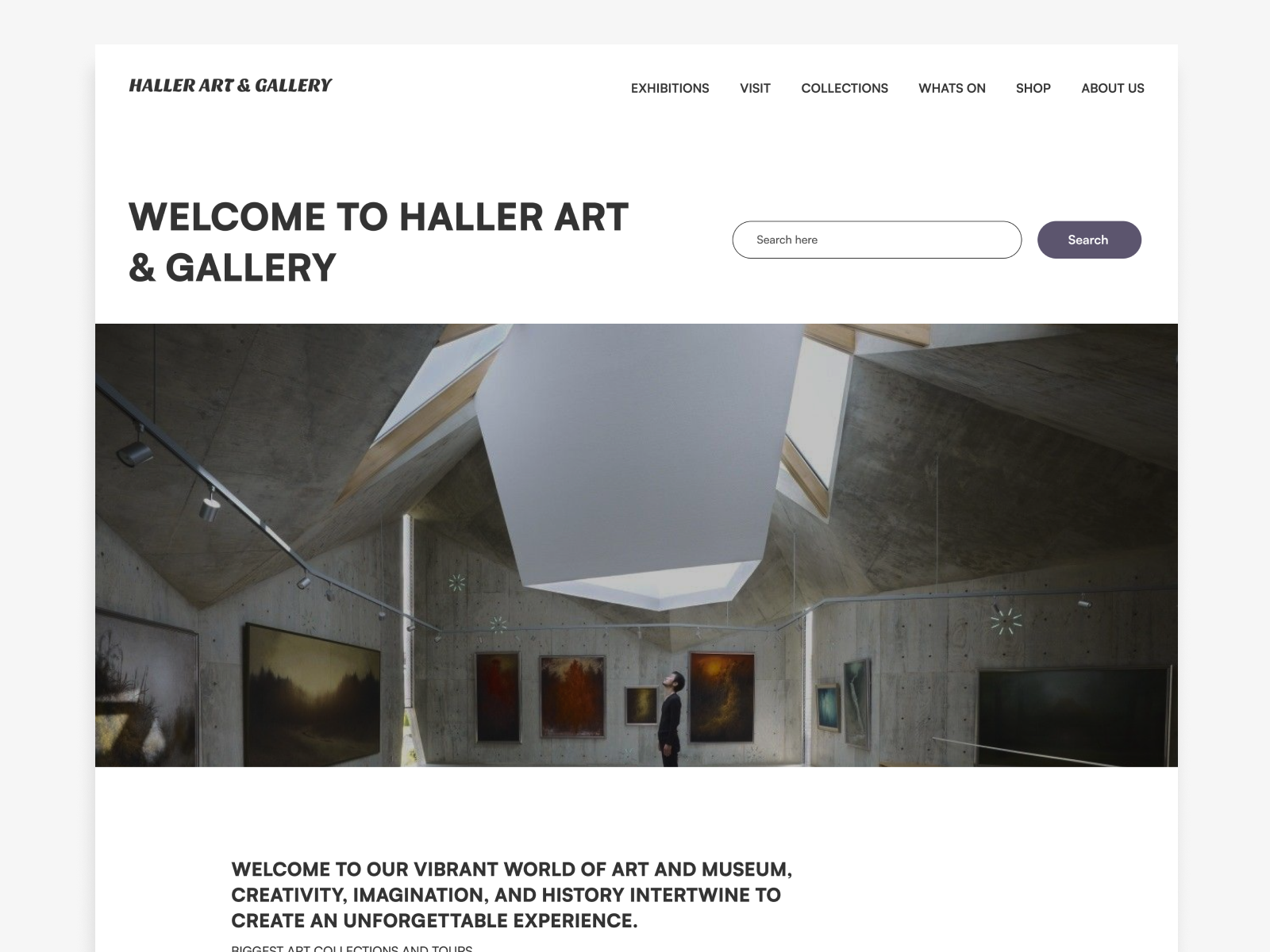 Haller Art & Gallery Web App Landing Page by Moses Obadeyi on Dribbble