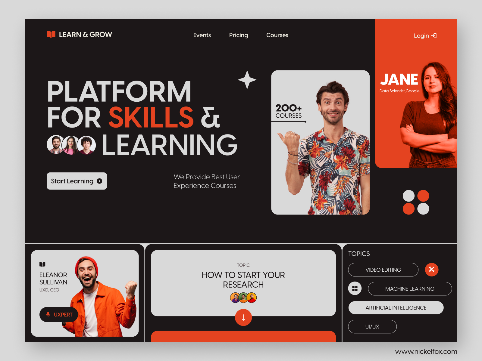 Platform For Skills & Learning by Aman Verma for NICKELFOX on Dribbble