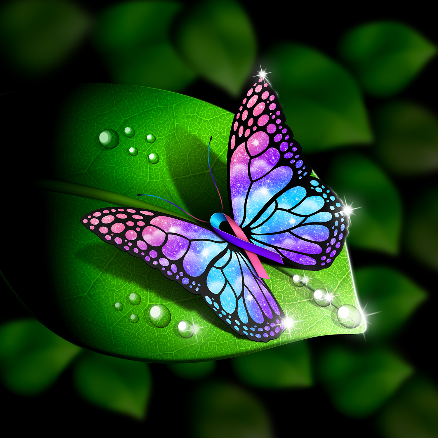 Thyroid Cancer Ribbon Butterfly