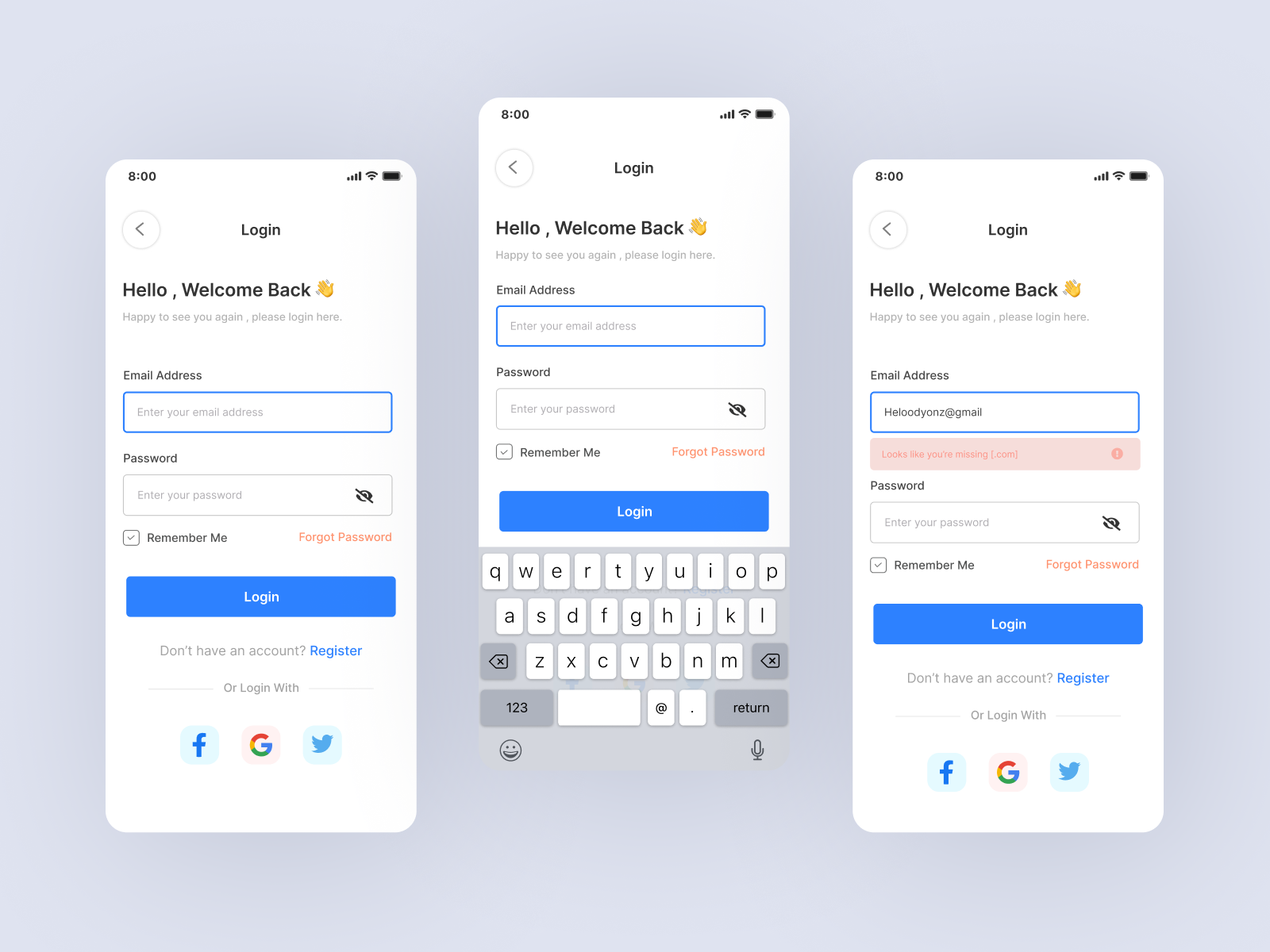 Login and Sign Up Interface Mobile App by Gidion Bagas Prananta 🤟 on ...