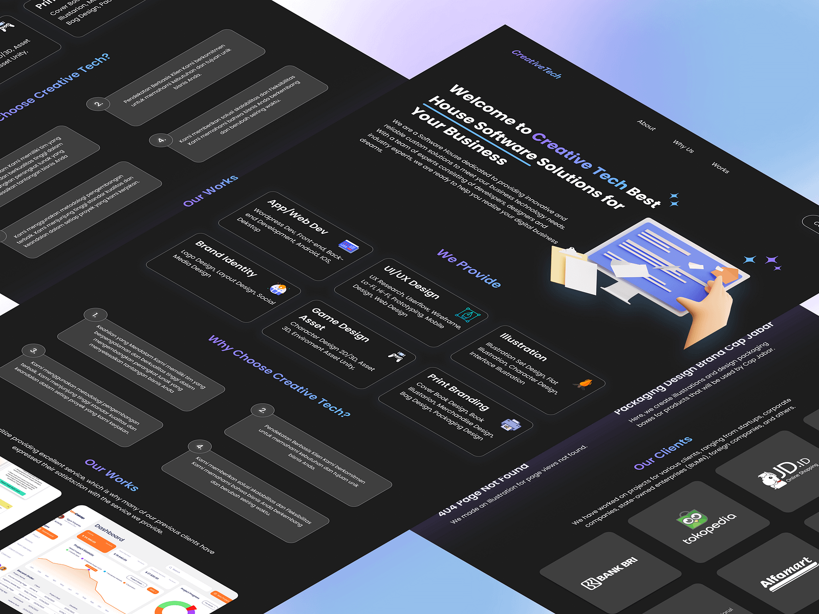 Agency Software House Website Design "Creative Tech" by Farra Vicalo🎀 ...