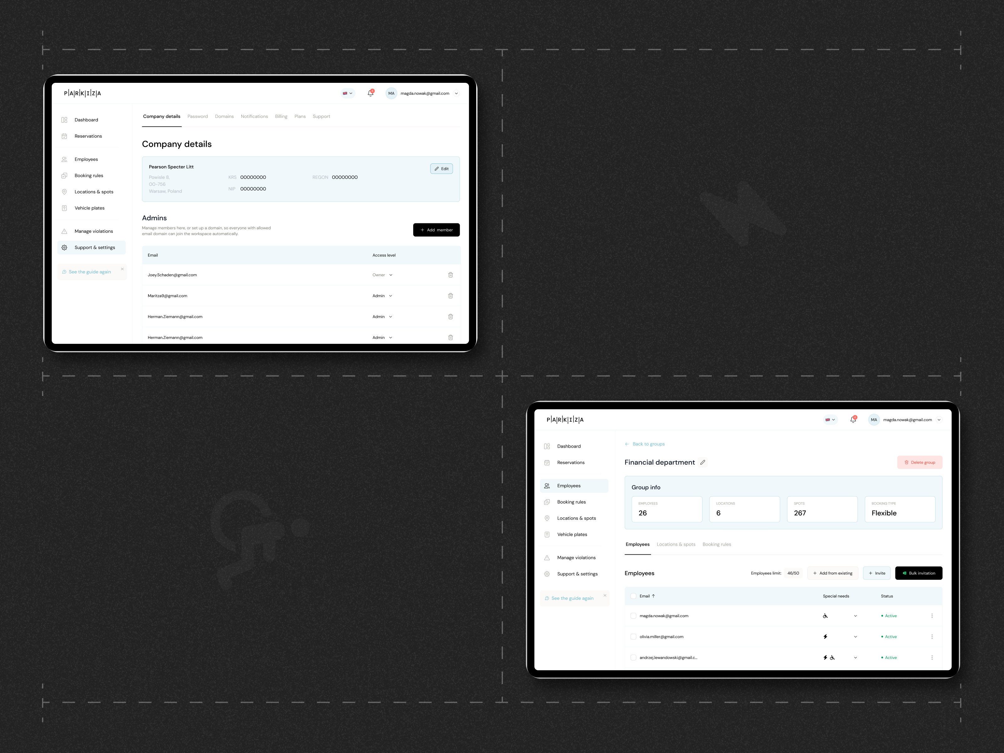 Parkiza — Admin Panel by Rasa Design Team 🇺🇦 on Dribbble