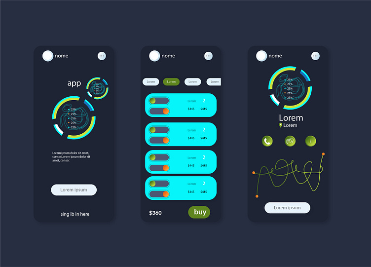 ui ux design templates vector by Monir 360 on Dribbble