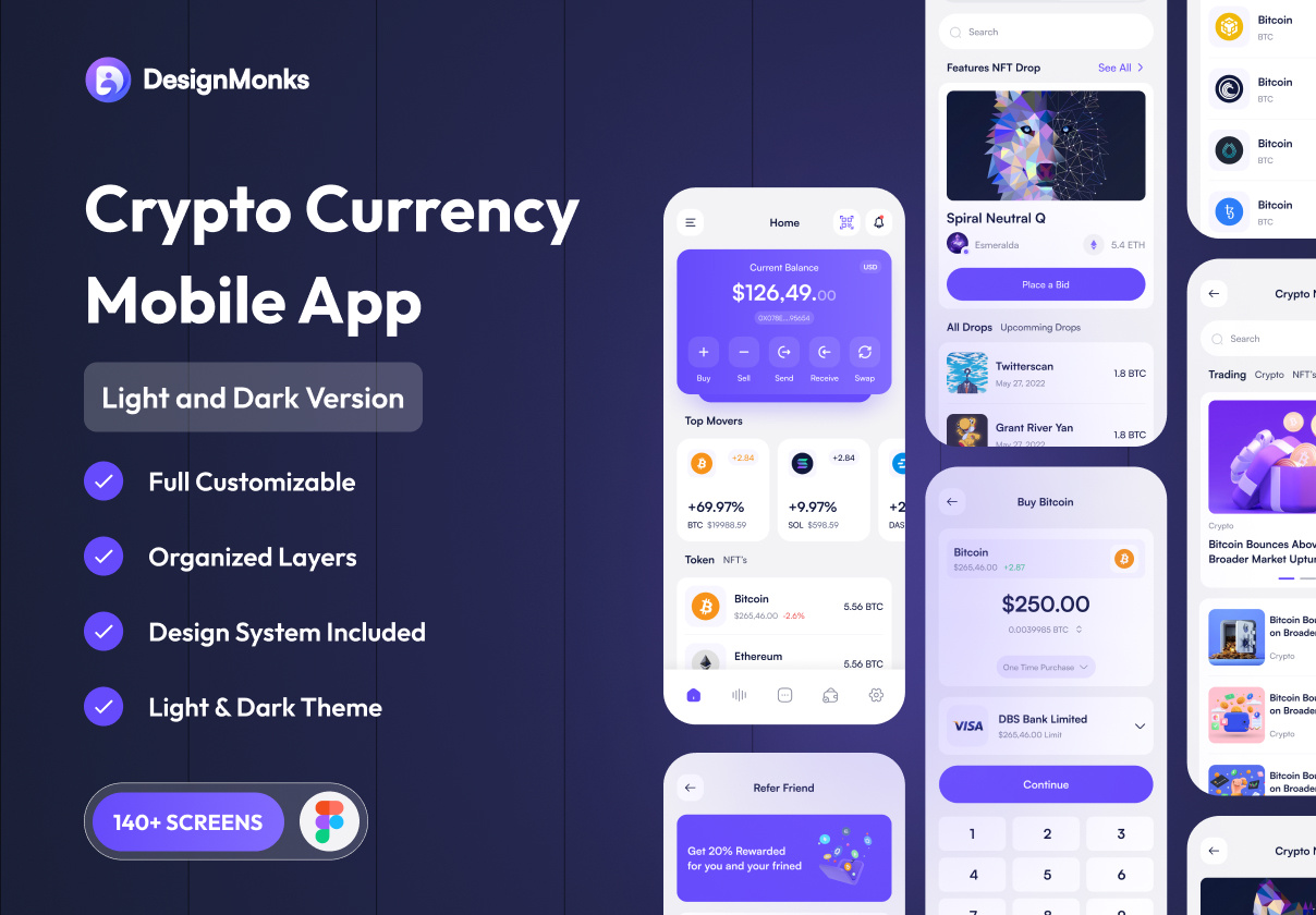 CryptoKit: Crypto Currency App UI Kit by Design Monks - UX UI | Web Design | Web & Mobile App ...