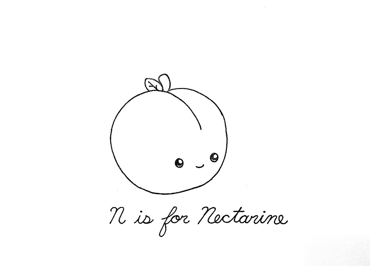 Day 104-365 N is for Nectarine by Cherryink on Dribbble