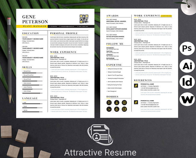 Clean Resume Template 2023 by Attractive Resume on Dribbble