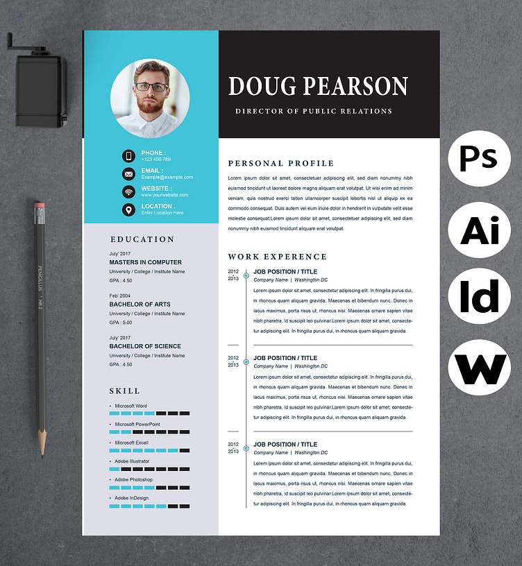 Cv Template 2023 by Attractive Resume on Dribbble