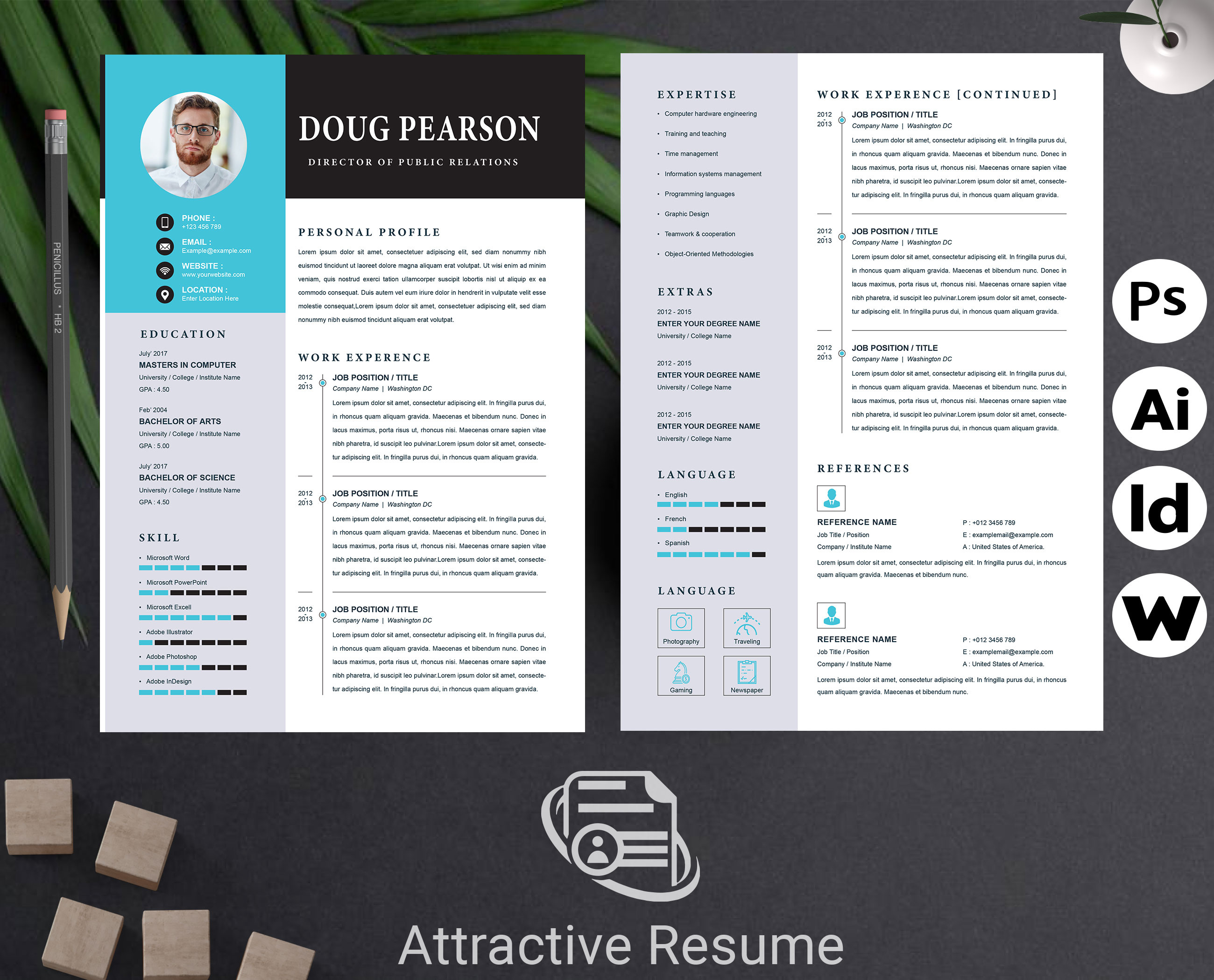 Cv Template 2023 by Attractive Resume on Dribbble