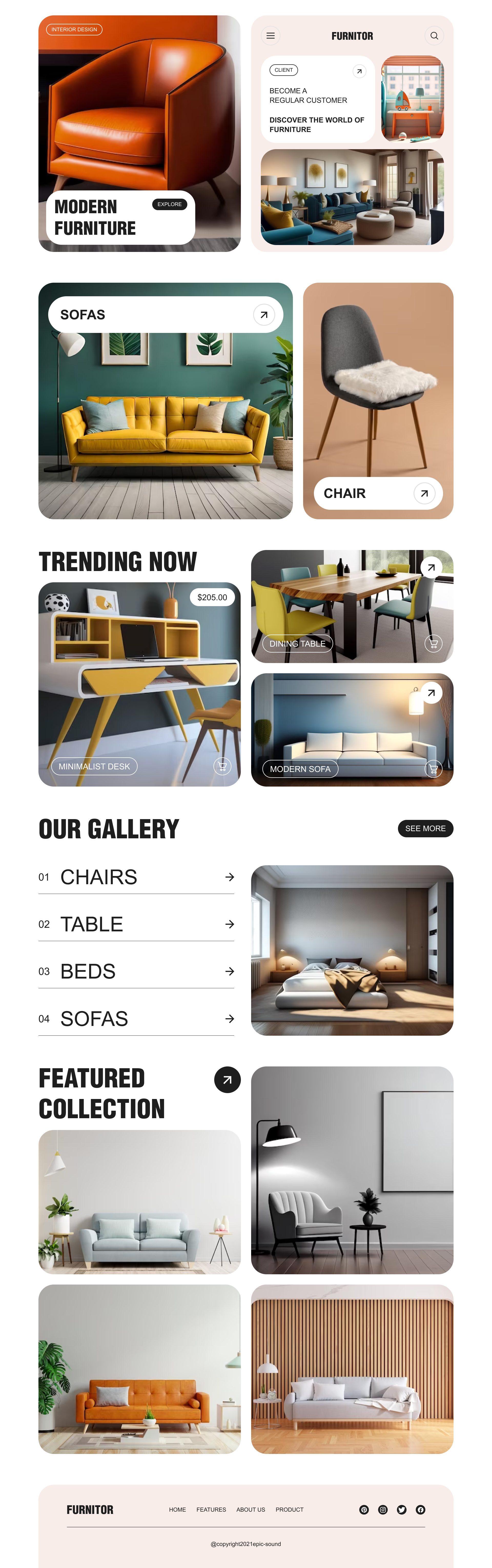 Modern furniture website by Jahedul for Tophats on Dribbble