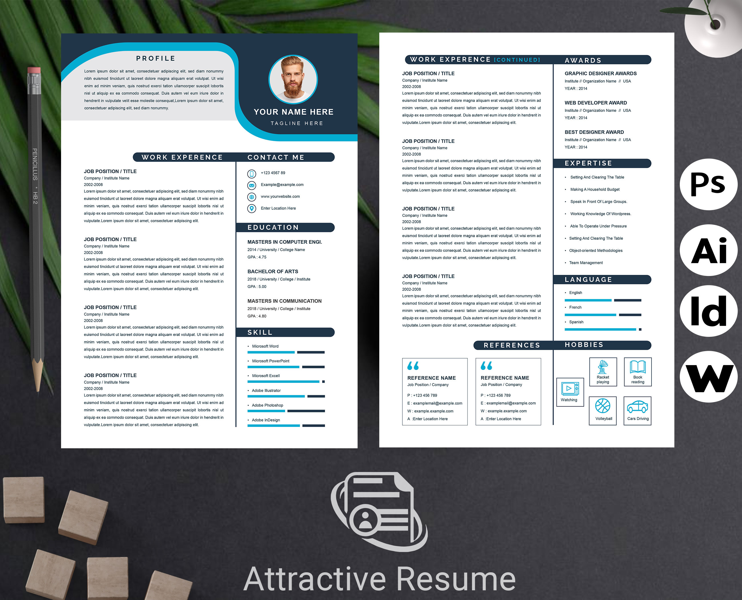 Bast Resume Template 2023 by Attractive Resume on Dribbble