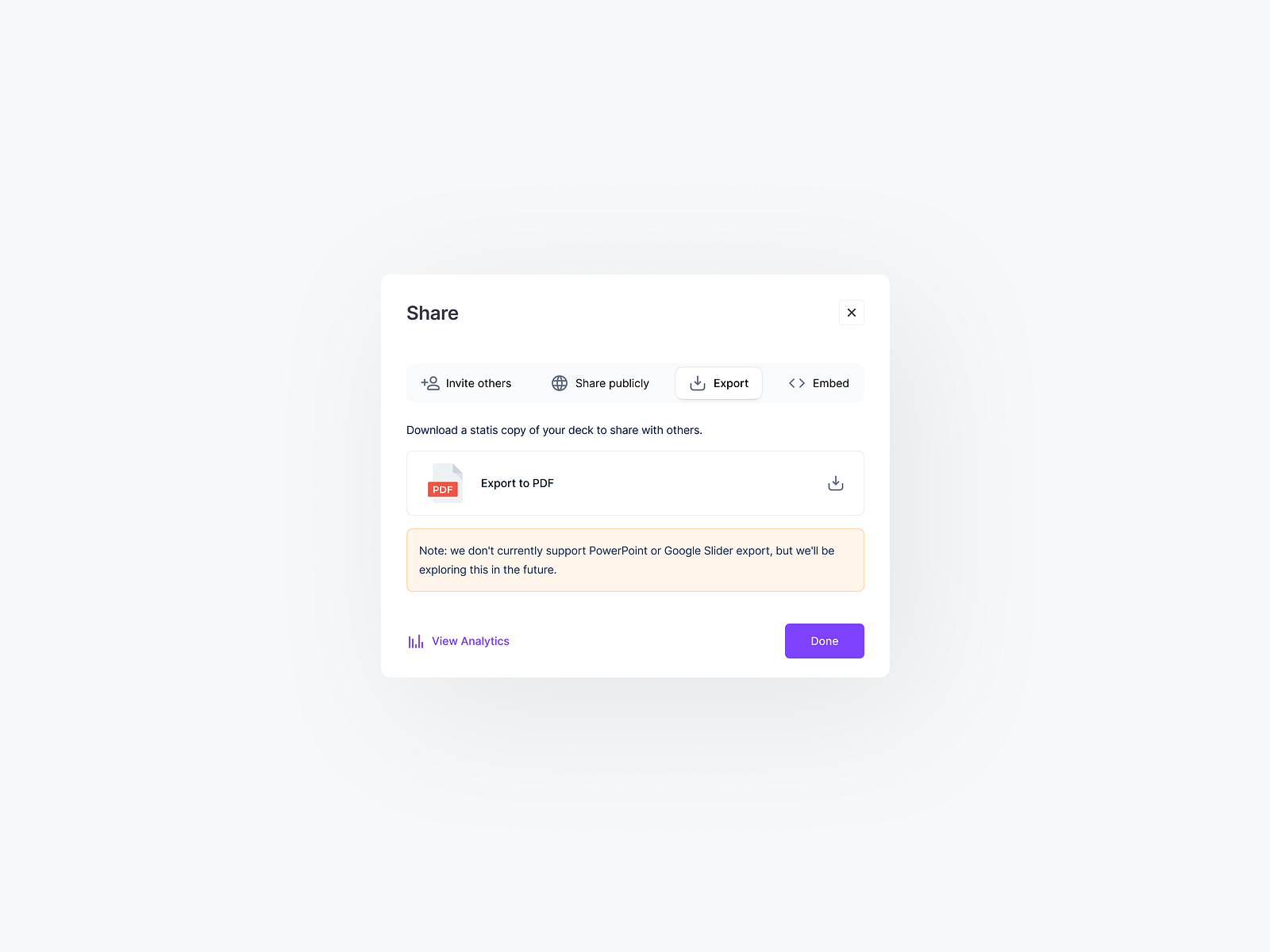 Export Modal by Dmitry Sergushkin on Dribbble