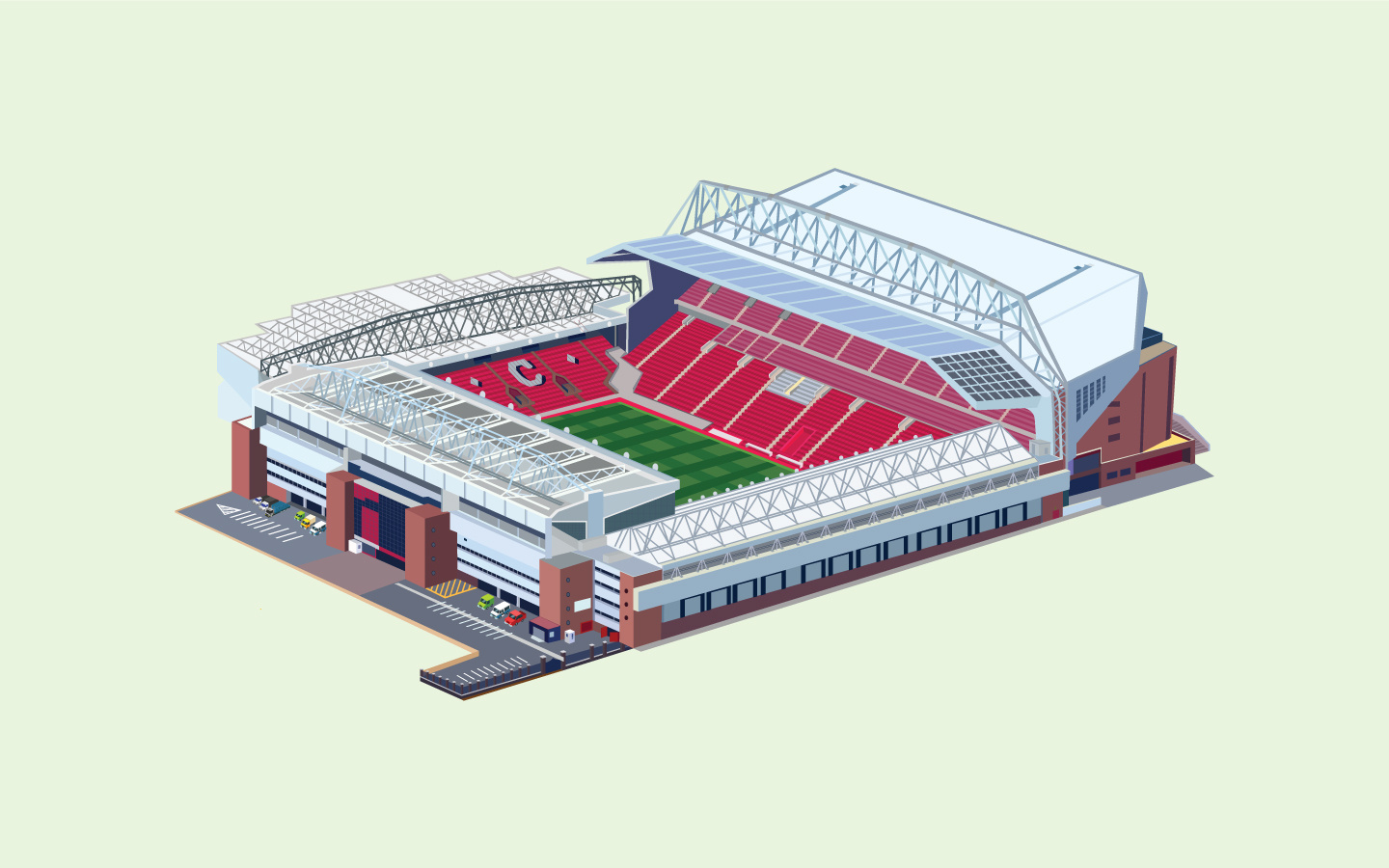 Anfield Stadium image to vector illustration by ToufiqulBD on Dribbble