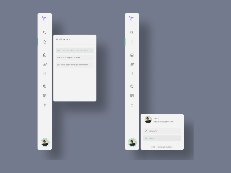 Modern-Sidebar-UI by Hetu Patel on Dribbble