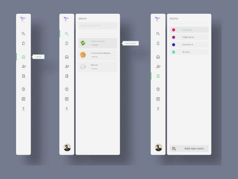Modern-Sidebar-UI by Hetu Patel on Dribbble