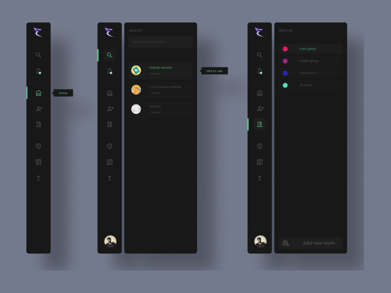 Modern-Sidebar-UI by Hetu Patel on Dribbble