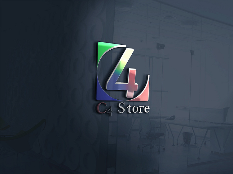 C4 Logo Design With Mockup View. by Mahedi Hasan on Dribbble