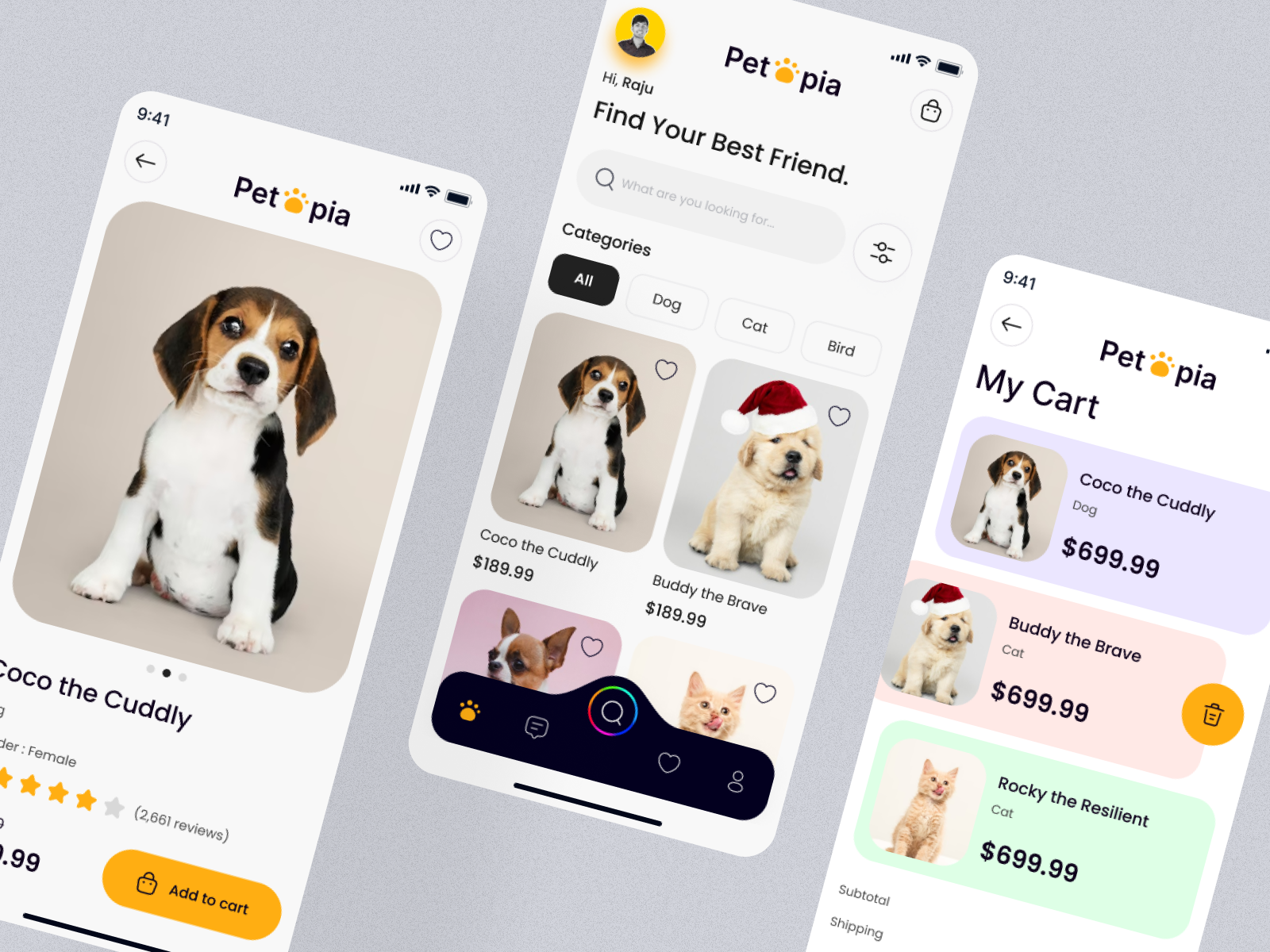Pet Shop Mobile App Design by FalconThought for FalconThought - UX/UI ...