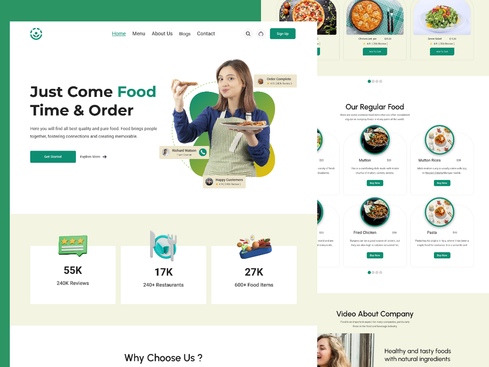 Food Delivery Website Design by Kobir Hossen on Dribbble