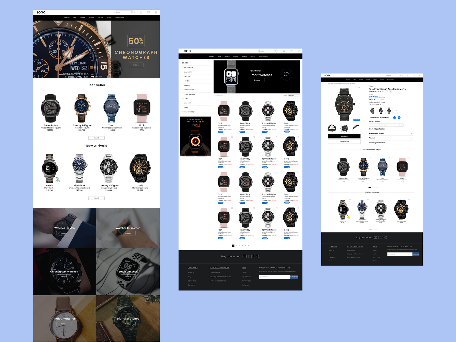Watches Ecommerce Website by aswin rajeev on Dribbble