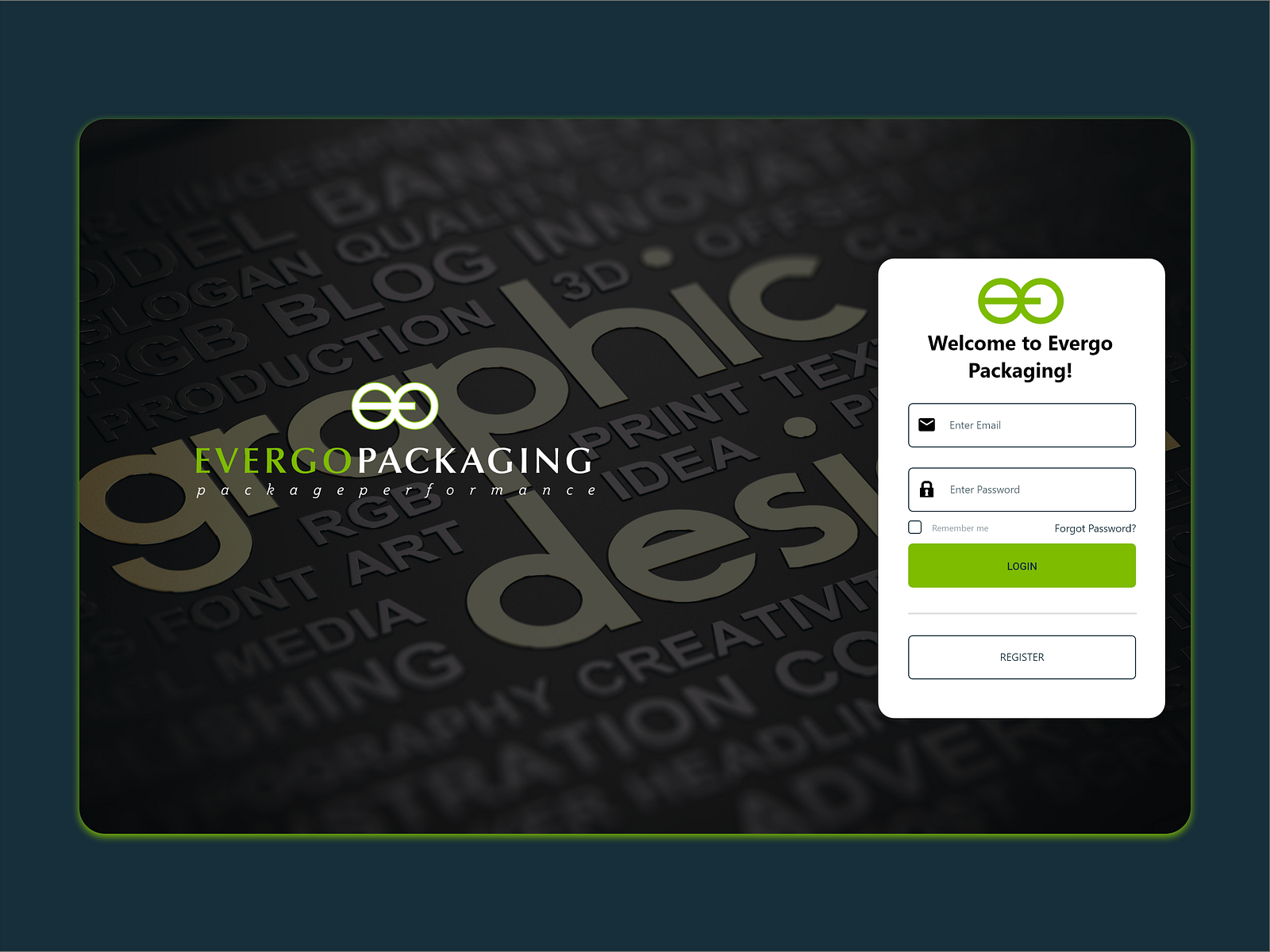 Evergo Packaging - Login Page by BLACKhammerOP on Dribbble