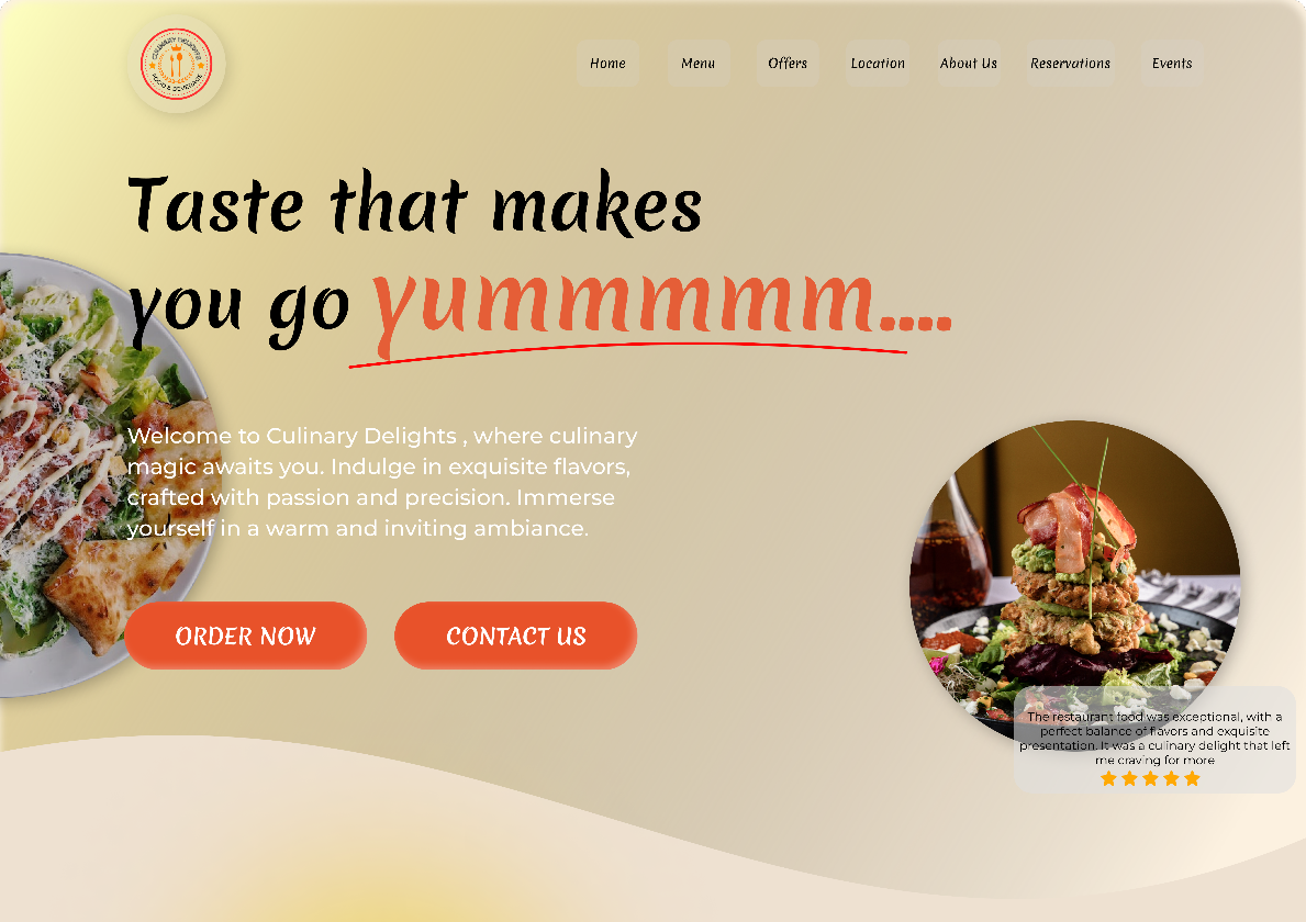 Restaurant Website Landing Page by Mandar on Dribbble