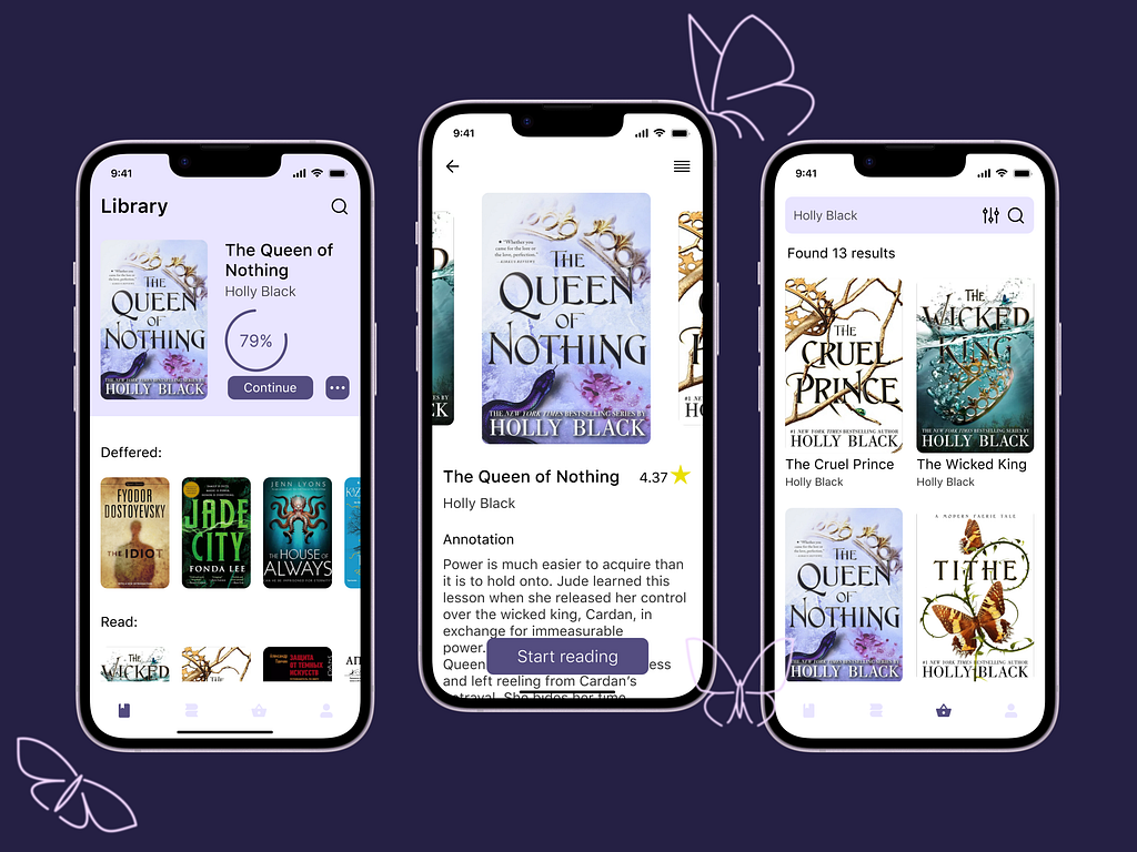 Book app design by Elena on Dribbble