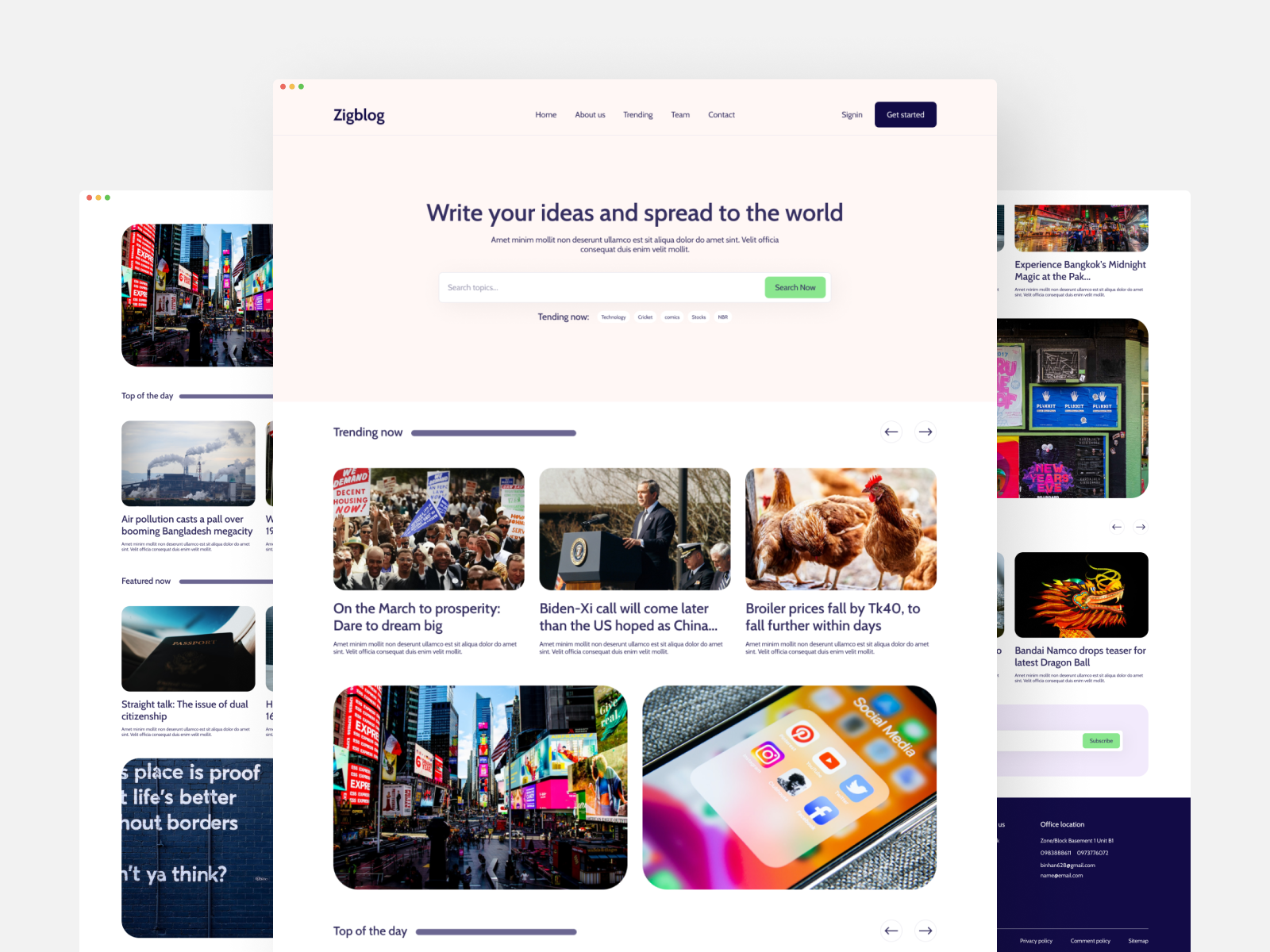 Zigblog | Blog Landing Page Design by Md Manjurul Islam on Dribbble