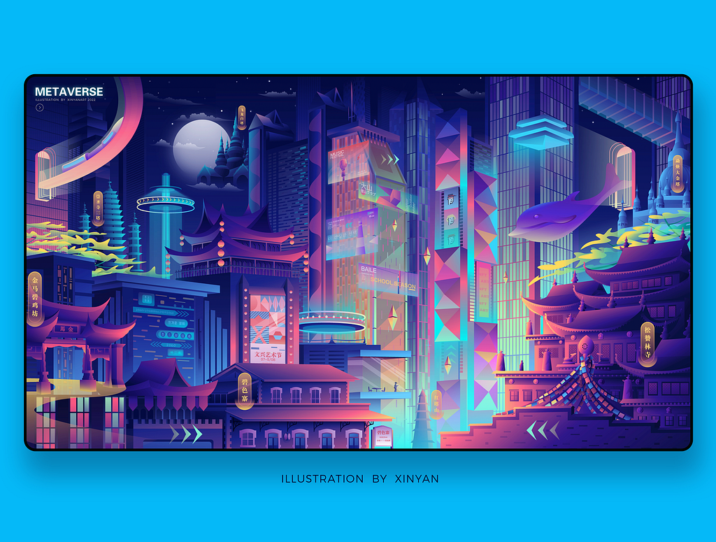 Metaverse Future Virtual City by Xin Yan on Dribbble